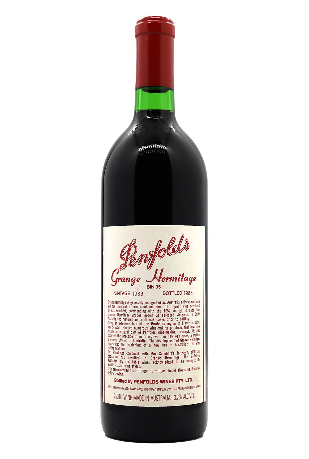 1986 Penfolds Bin 95 Grange - LMDT 天地人酒窖